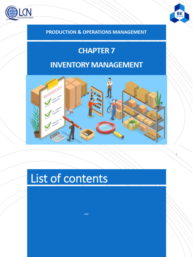 00 Chapter 07 - Inventory Management | PDF | Inventory | Business Economics