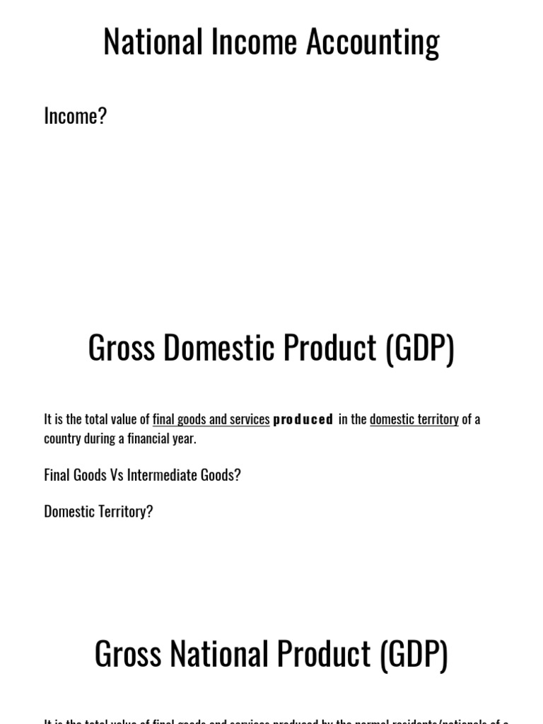 7 National Income Accounting | PDF | Gross Domestic Product | Measures ...