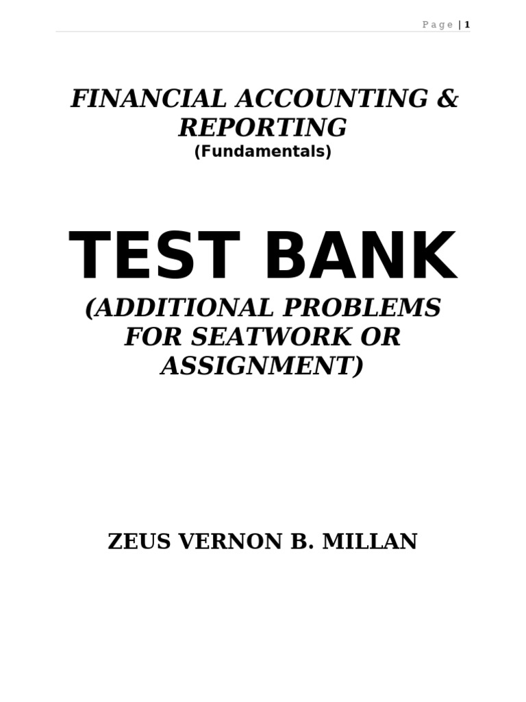 Far Test Bank | PDF | Debits And Credits | Equity (Finance)