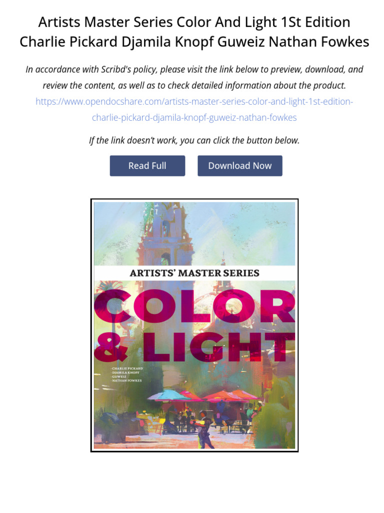 Artists Master Series Color and Light 1st Edition Charlie Pickard ...