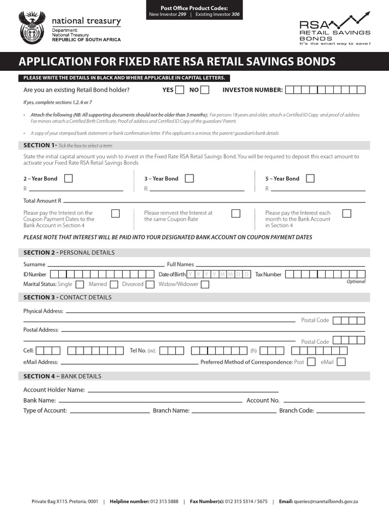 2024ApplicationForm_FixedRateBondRSARetailSavingsBond | PDF | Bonds ...