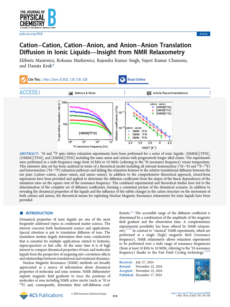 Masiewicz Et Al 2024 Cation Cation Cation Anion and Anion Anion ...