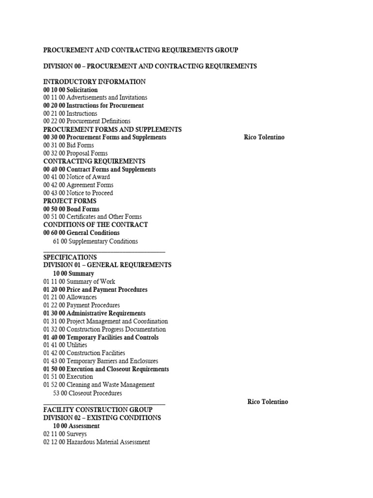 pcs1-masterformat-1 | PDF | Framing (Construction) | Plumbing