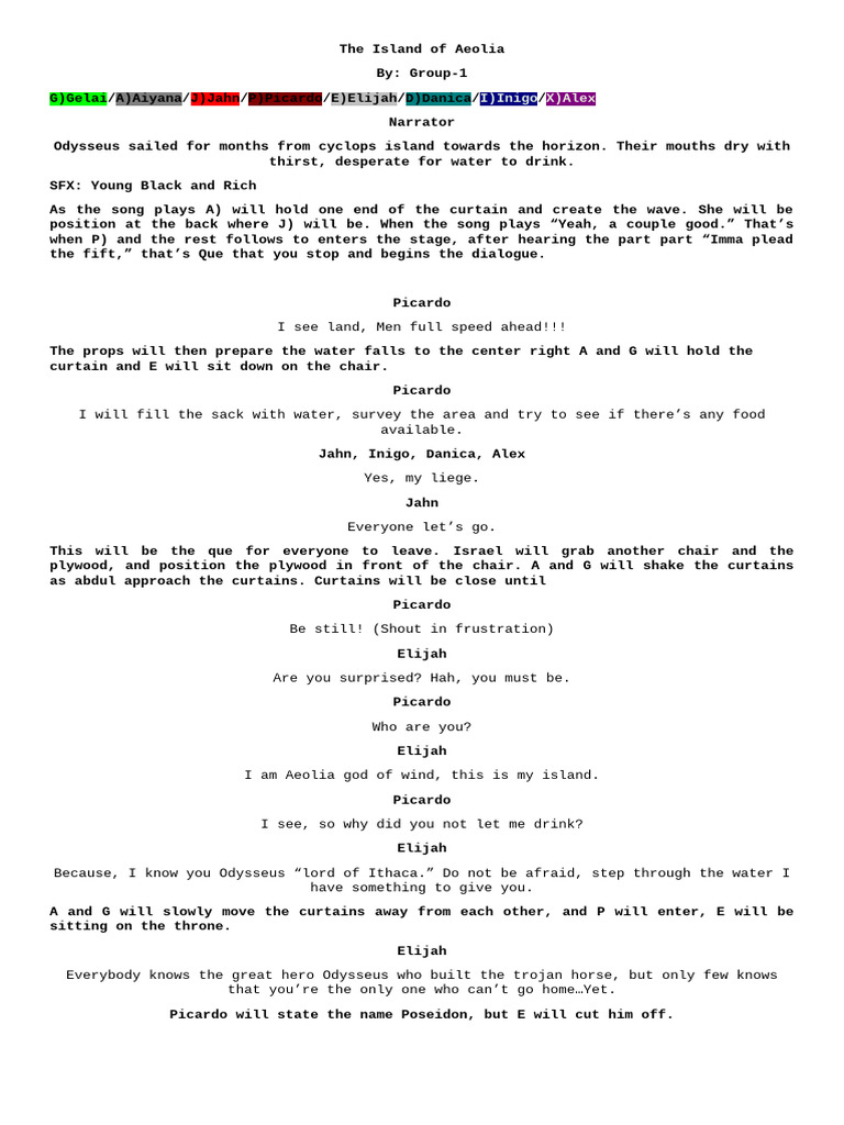 The Island of Aeolia eng roleplay | PDF | Odyssey