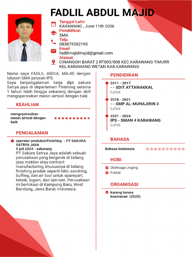 CV Fadlil | PDF