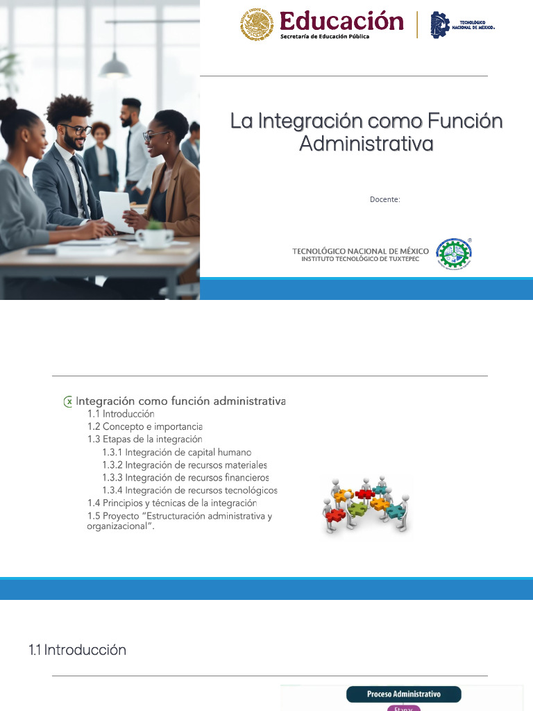 TEMA 1 INTEGRACIÓN COMO FUNCION ADMINISTRATIVA | PDF | Business | Planificación de recursos ...