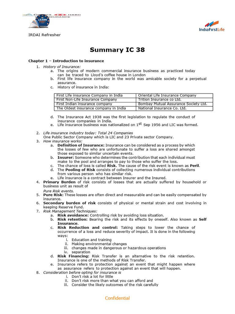 ic38_canara_hsbc_life_logo | PDF | Insurance | Risk