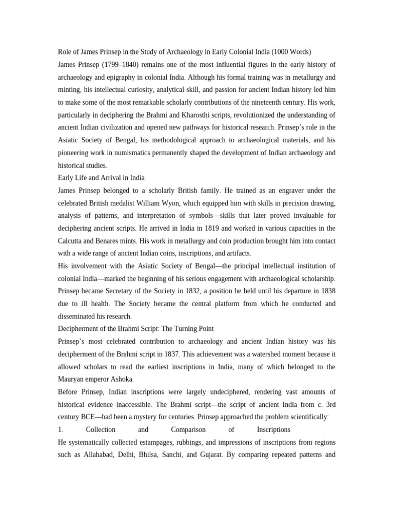 James Prinsep Archaeology | PDF