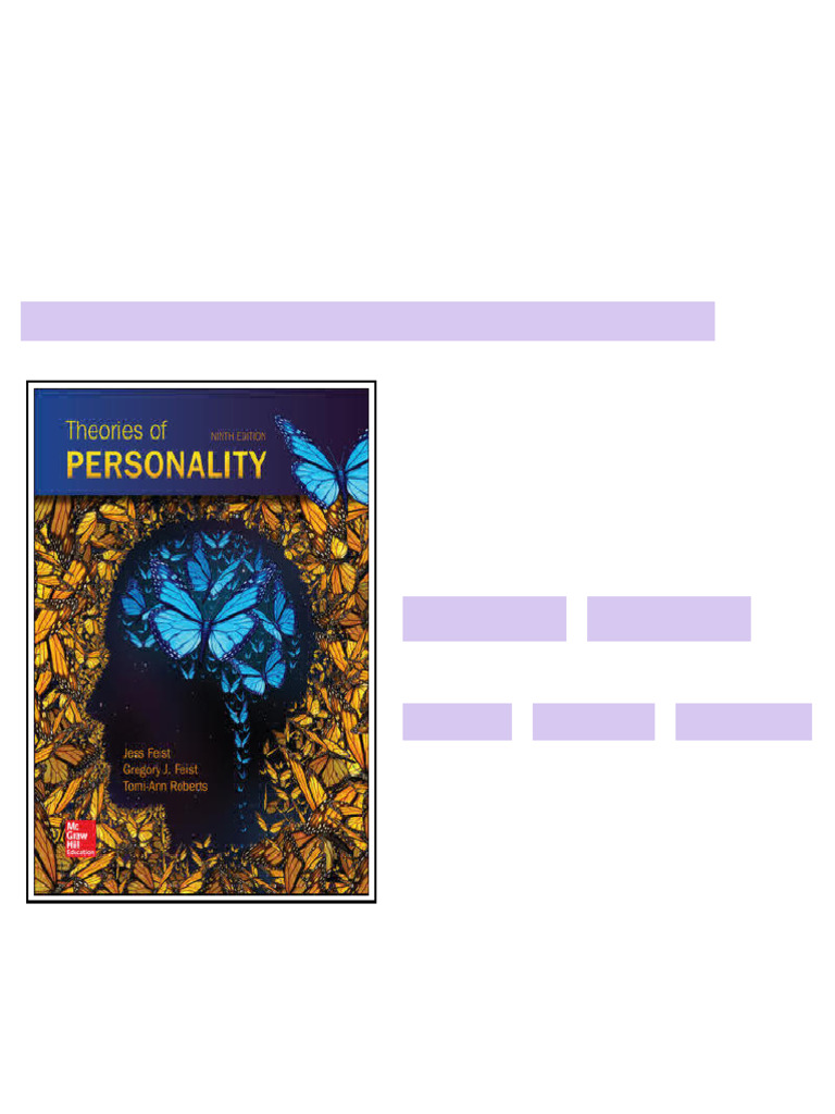 Test Bank for Theories of Personality, 9th Edition, Jess Feist, Gregory ...