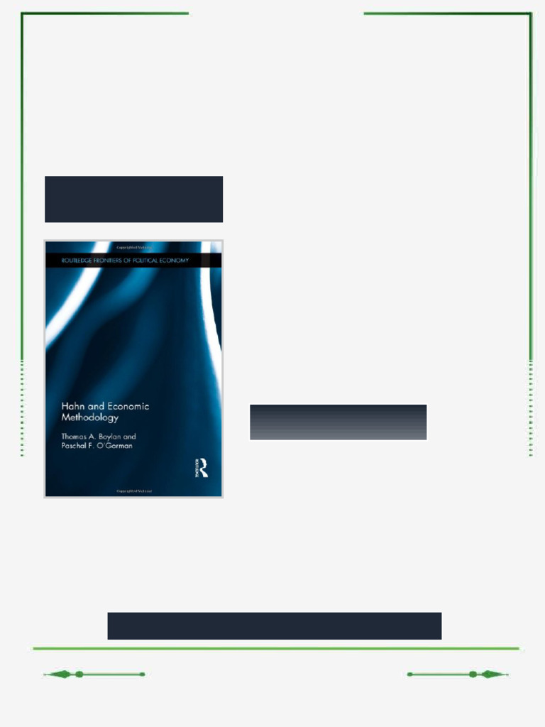 Hahn and Economic Methodology 1st Edition Thomas Boylan ebook content ...
