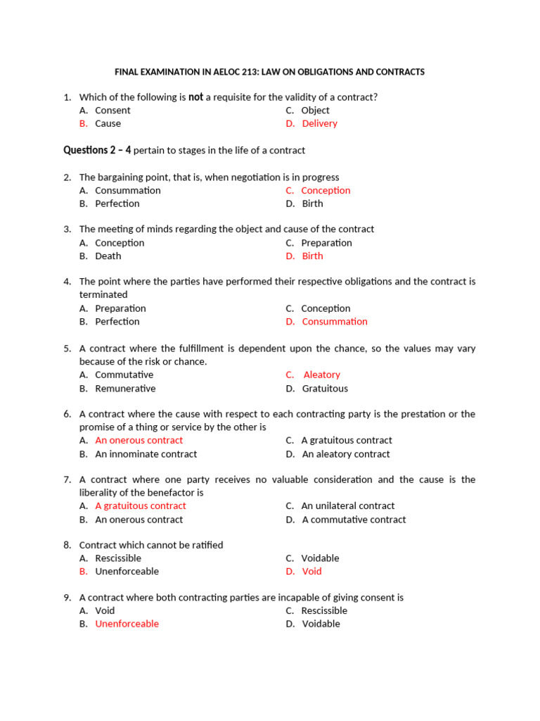 Bsa 2 1st Sem Final Examination Answer Key 1 (1) | PDF | Annulment ...