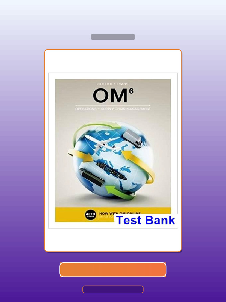 Test Bank for OM 6th Edition Collier | PDF | Multiple Choice | Science