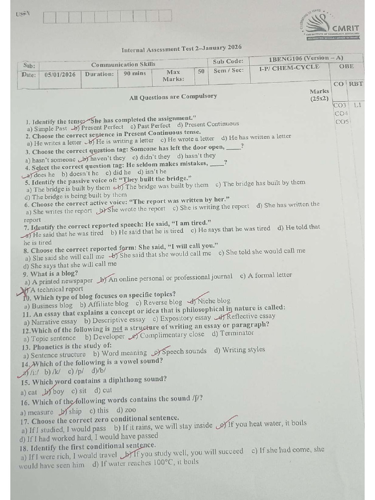 English IAT 2 Answer Key | PDF