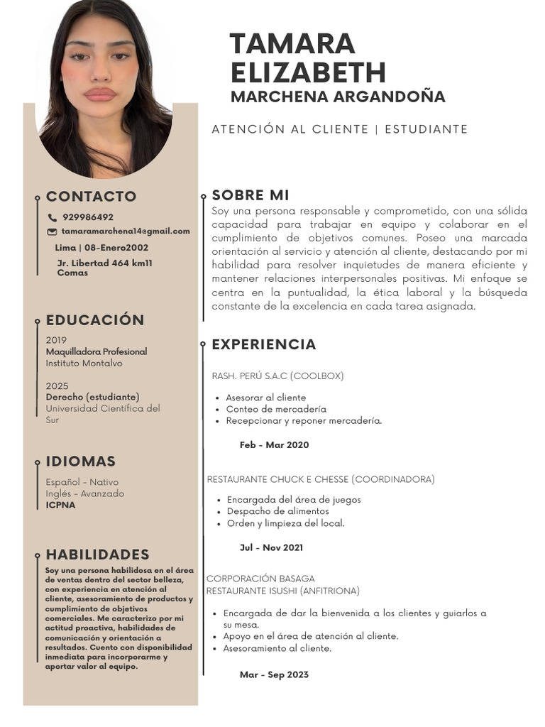 Tamara Marchena Cv 2025 | PDF