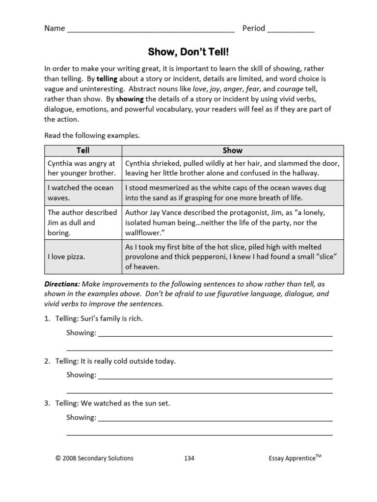 Show Don't Tell | PDF | Linguistics