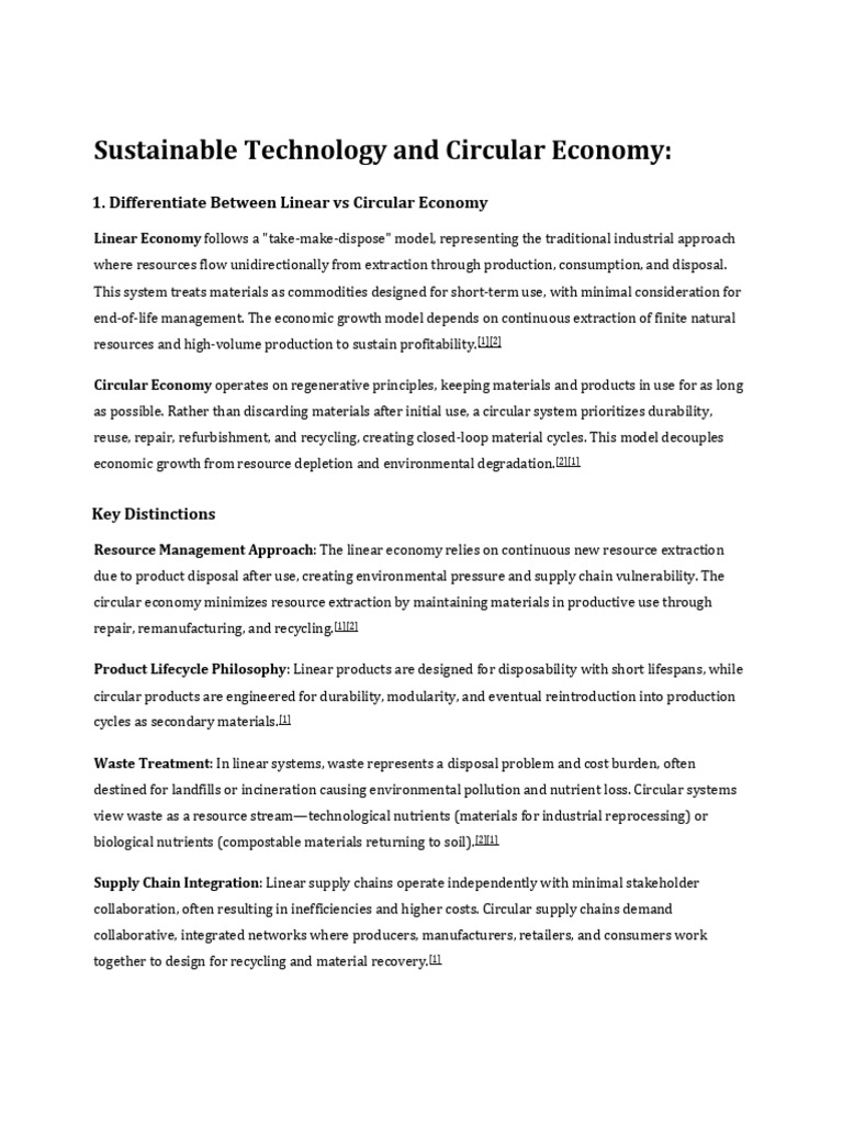 Circular Economy vs Linear Economy Explained | PDF | Life Cycle ...