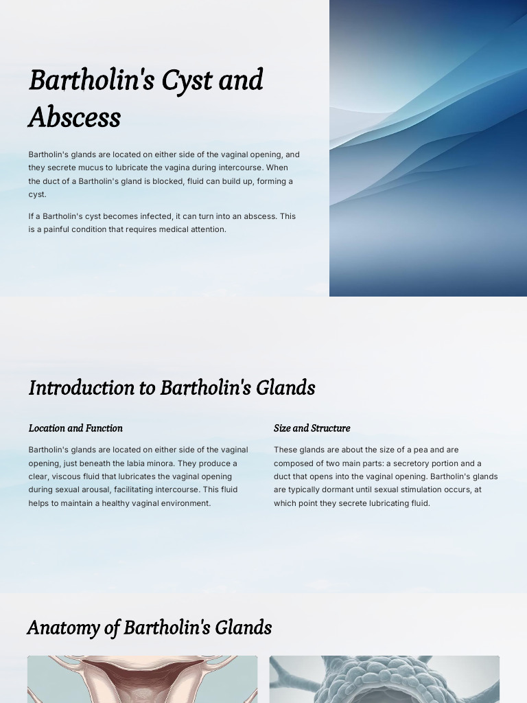 Bartholins Cyst and Abscess | PDF | Surgery | Vagina