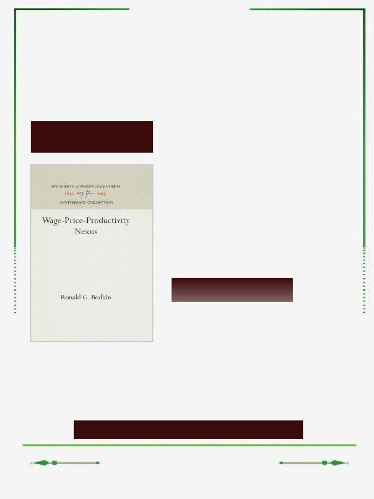 Wage Price Productivity Nexus Ronald G. Bodkin ebook downloadable view ...