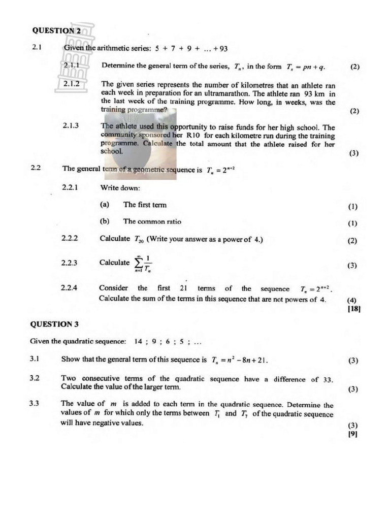Sequence and Series Grade 12 | PDF