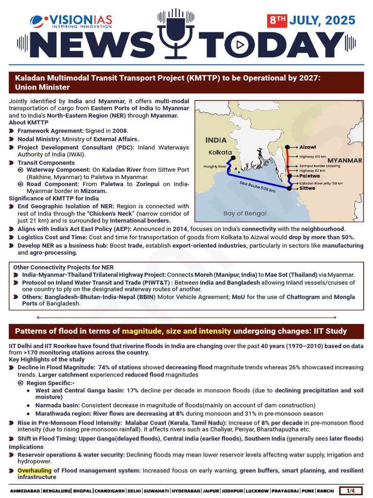 VisionIAS Daily Current Affairs 8 July 2025 | PDF | Flood | Red Sea