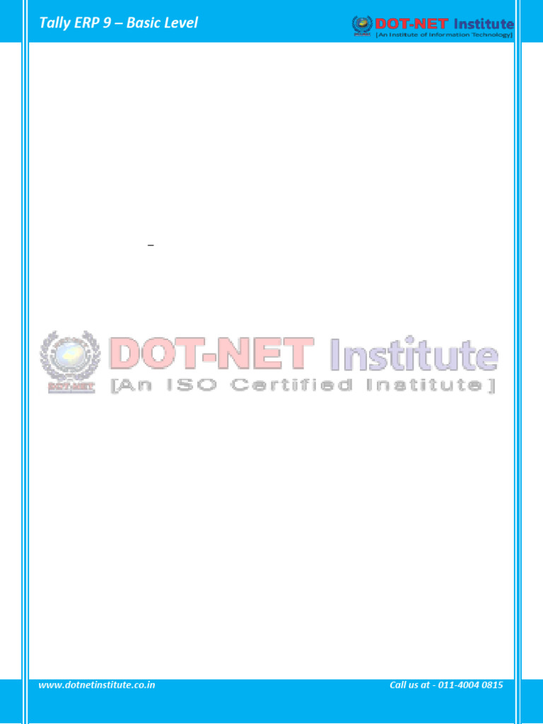 Tally ERP 9 Full Notes Pages 4 | PDF | Debits And Credits | Expense