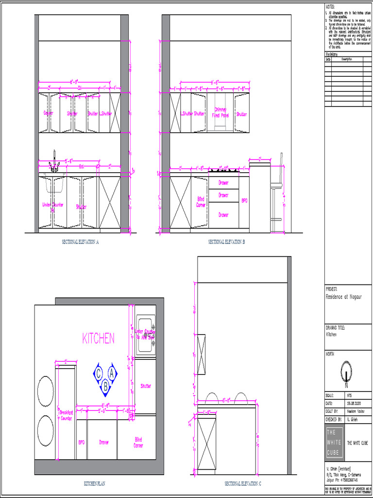 Sectional Elevations and Kitchen Plan | PDF