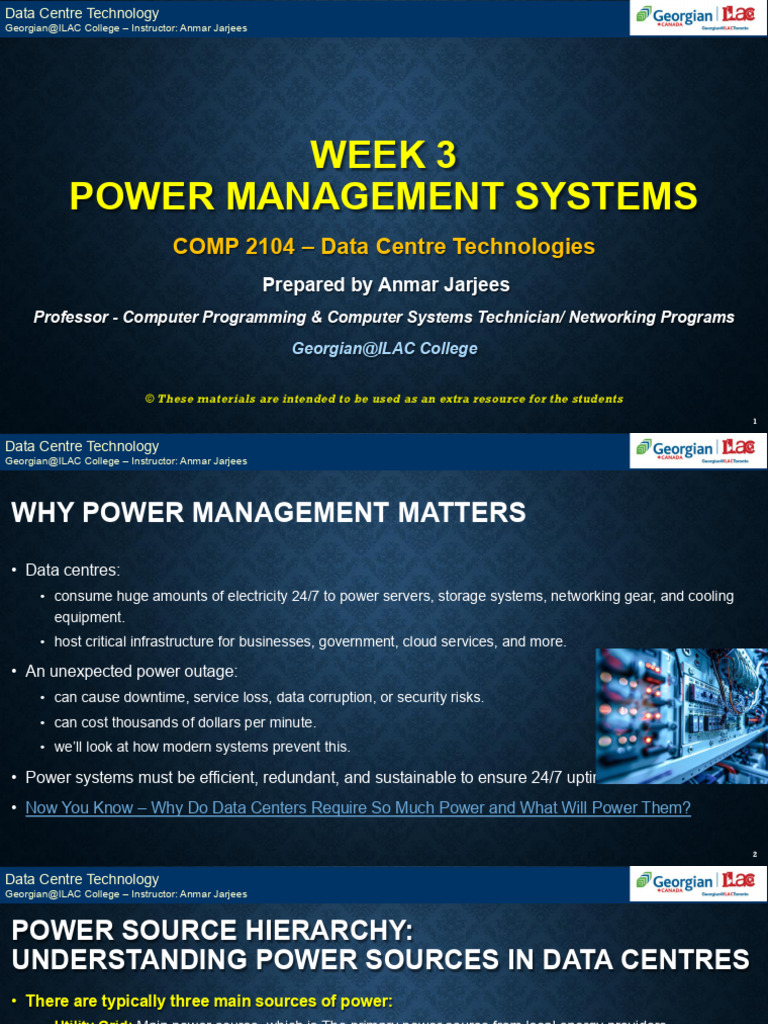 COMP2104 Week03 Power Management Systems Anmar | PDF | Data Center | Electrical Engineering