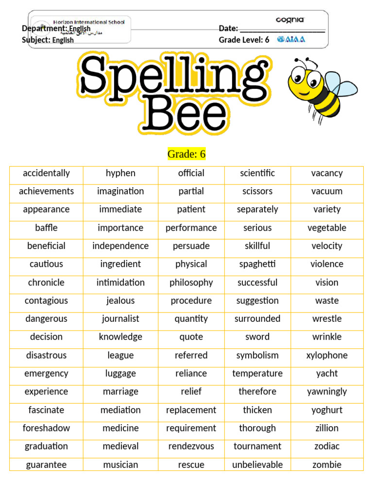 6th Grade English Vocabulary List | PDF