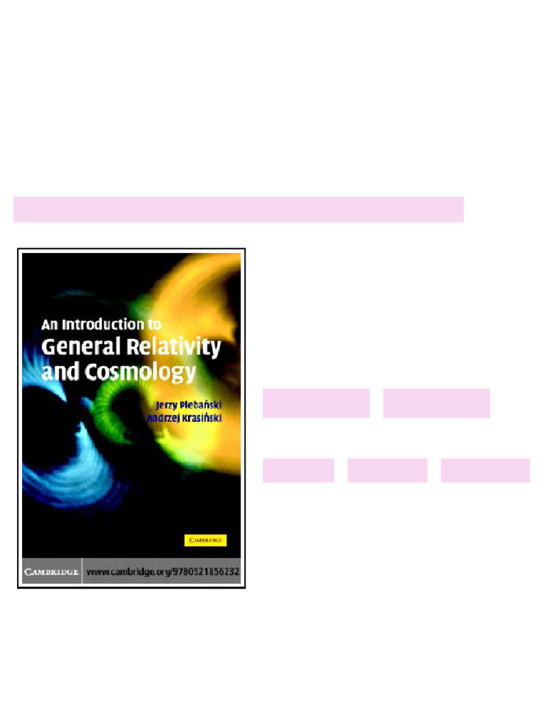 Introduction to General Relativity and Cosmology 1st Edition J ...