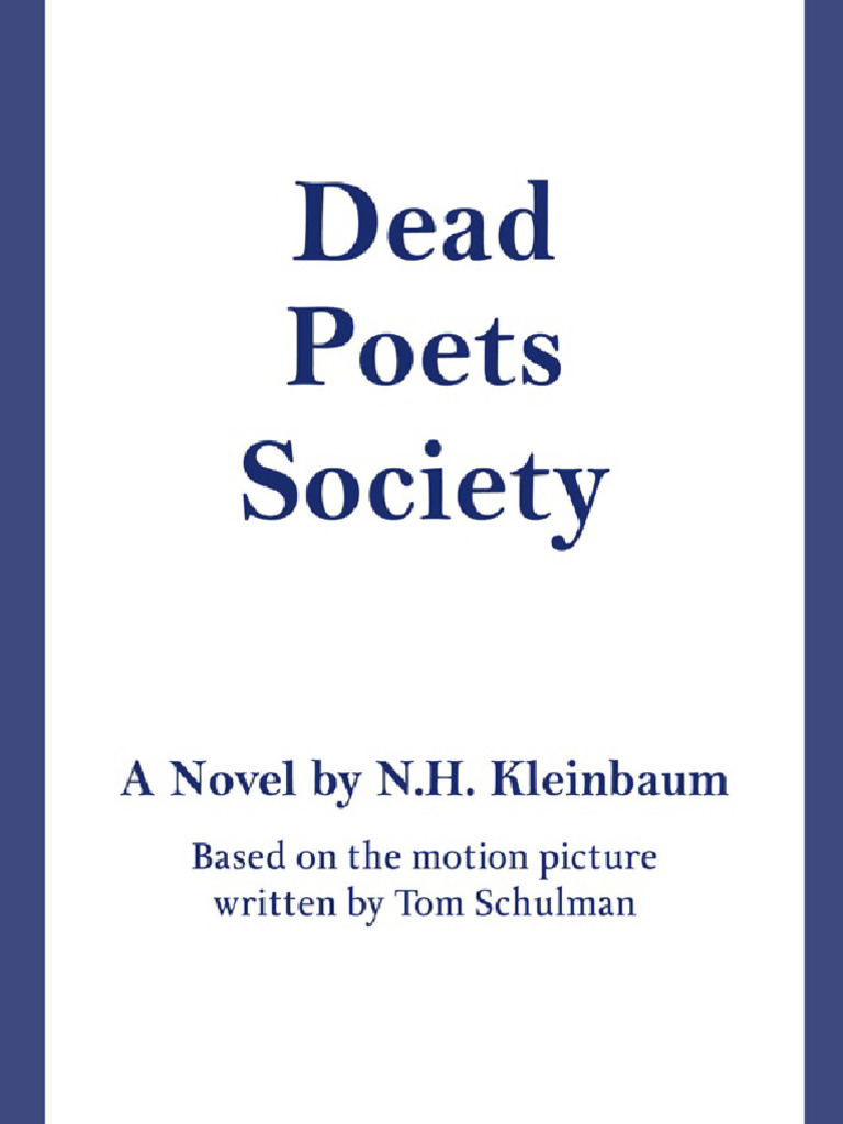 Dead Poets Society - NH Kleinbaum | PDF | Poetry