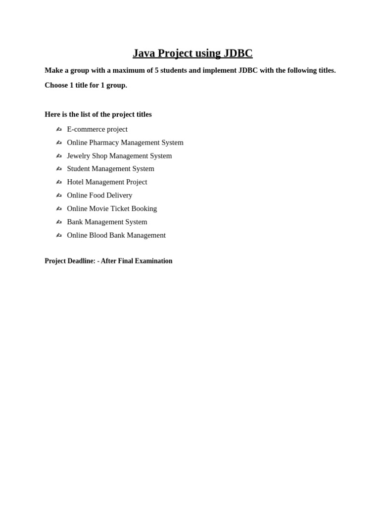 Java Project Titles | PDF