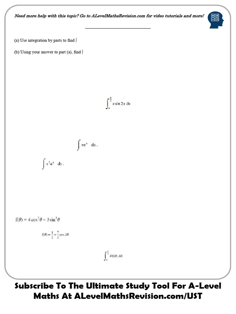 y2 Pure Integration by Parts e | PDF | Integral | Differential Geometry