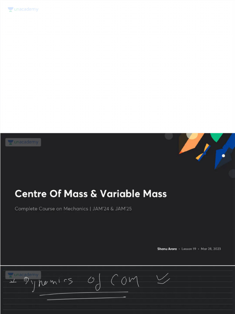 Centre of Mass Variable Mass With Anno | PDF