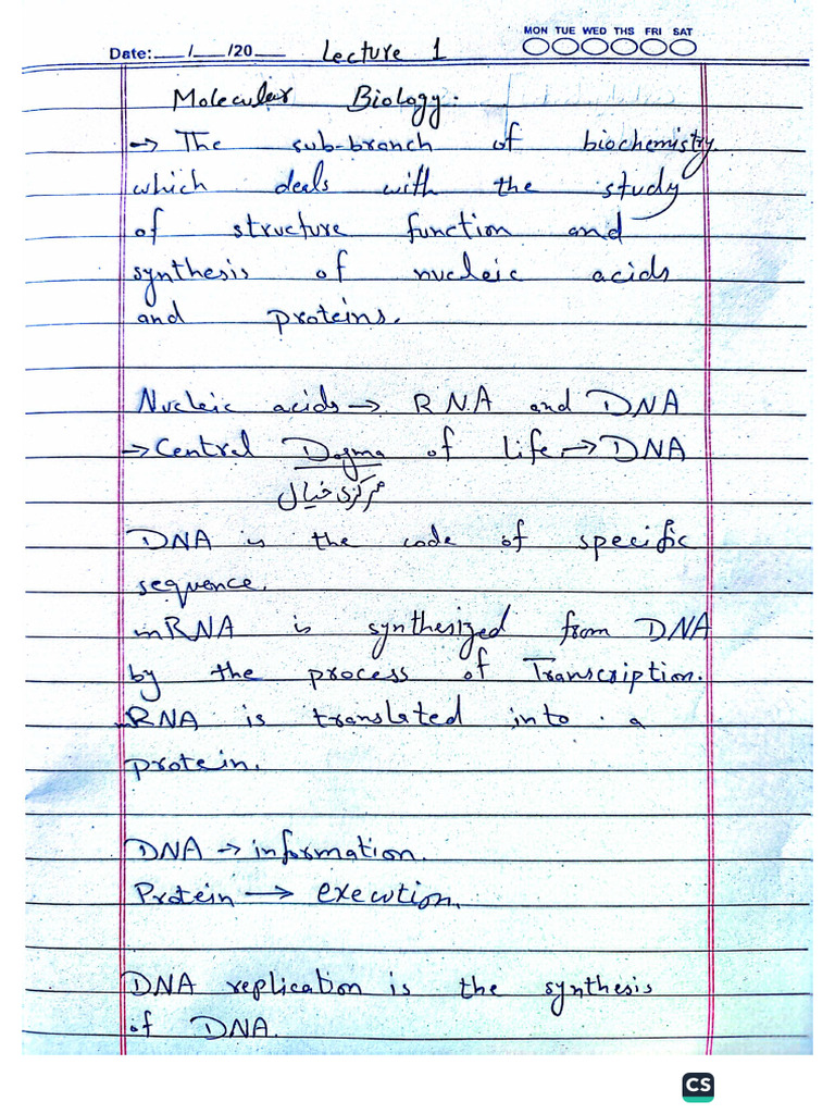 Molecular Biology Lecture 1 | PDF