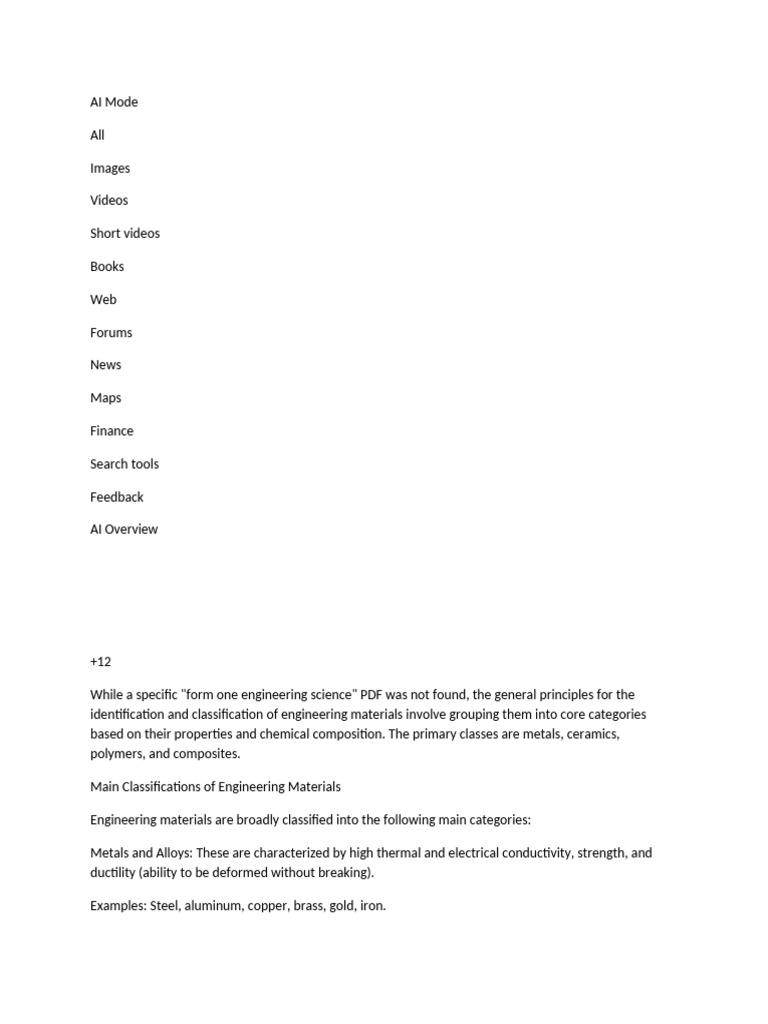 Classification of Engineering Materials | PDF | Materials Science | Metals