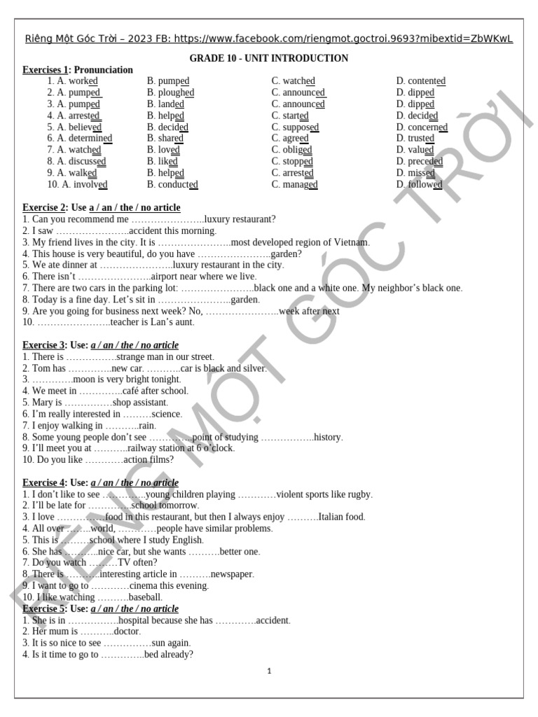 Grade 10 English Grammar Exercises | PDF | Cost Of Living | Sweater