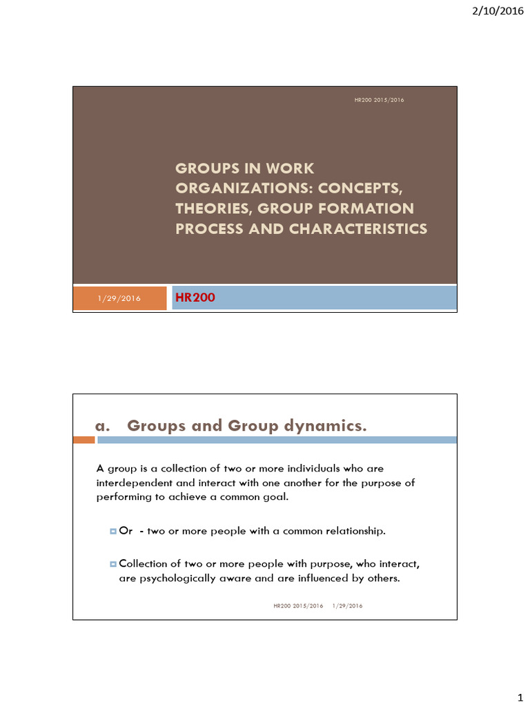 Groups and Group Dynamics HR200 Jan29 2016 | PDF | Power (Social And ...