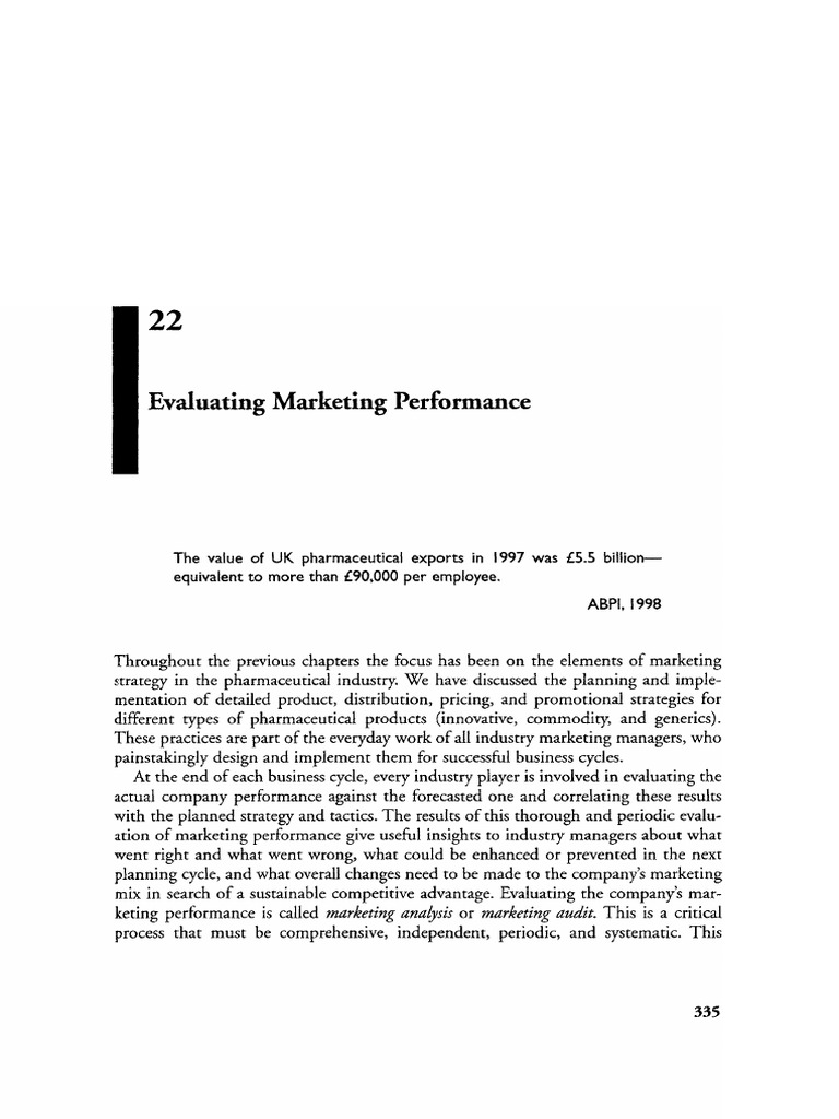 Evaluation of Marketing Performance | PDF
