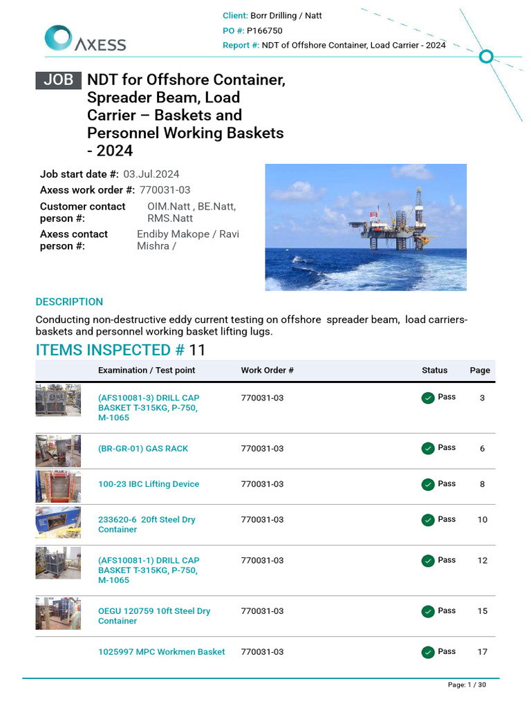 NDT of Offshore Container, Load Carrier - 2024 | PDF | Nondestructive ...