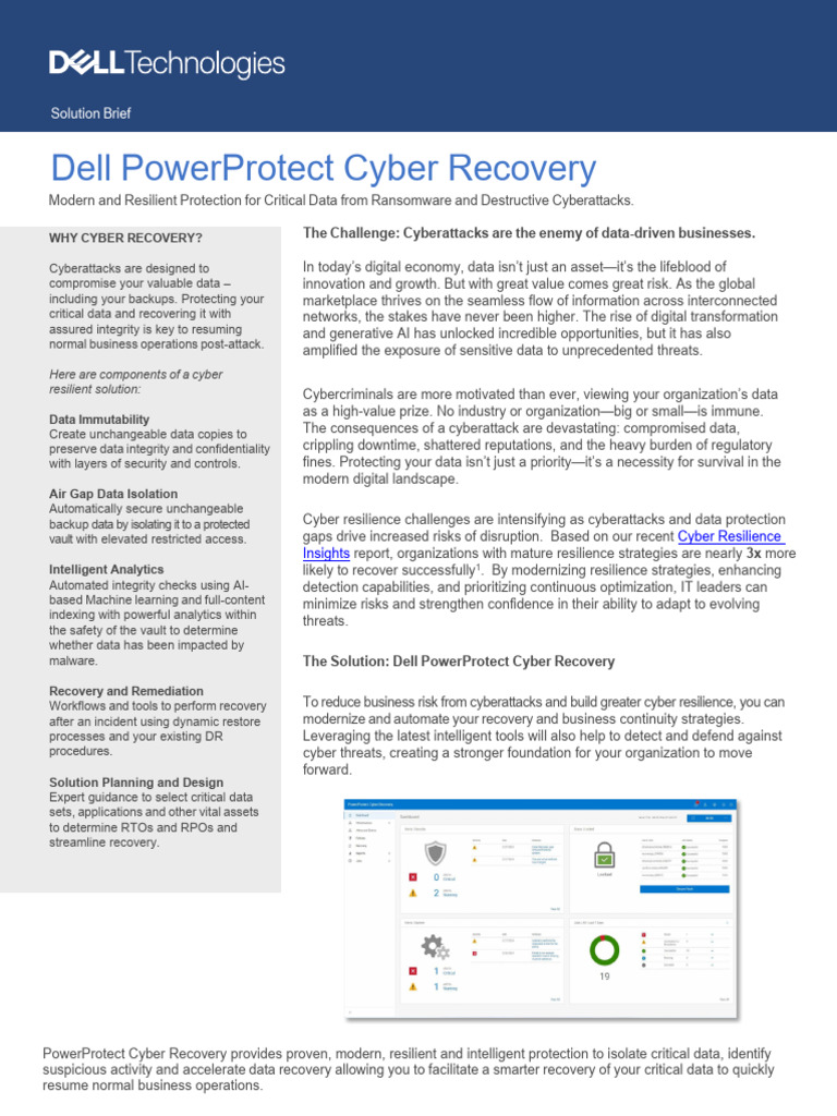 Dell PowerProtect Cyber Recovery Guide | PDF | Security | Computer Security