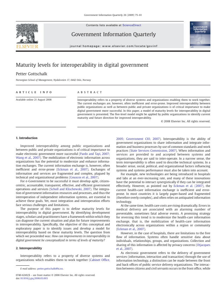 2009-Maturity levels for interoperability in digital government | PDF ...