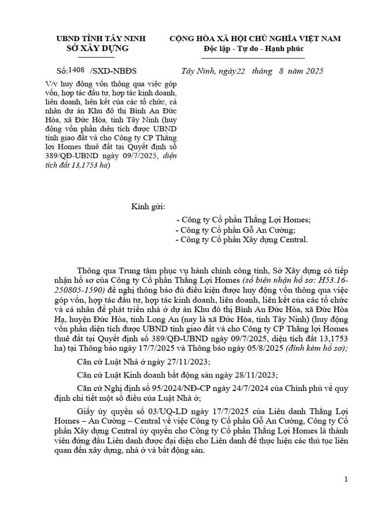 Cv1408_du Dk Huy Dong Von Ht Dt_twc | PDF