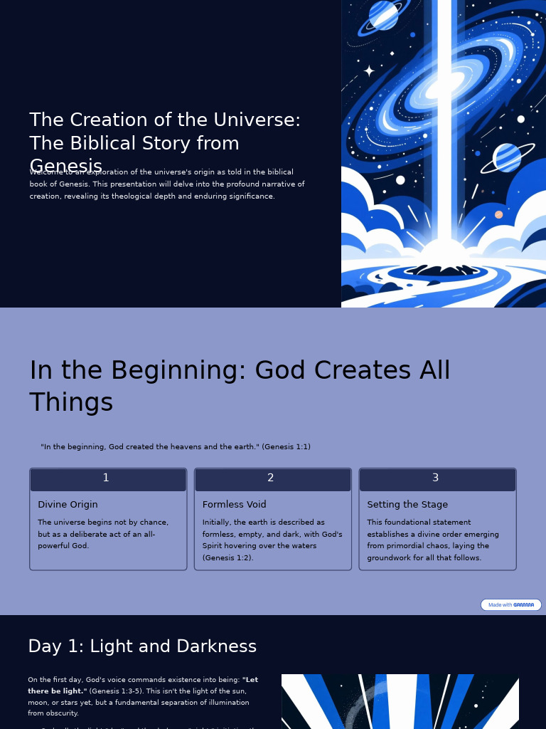 Biblical Creation Story in Genesis | PDF | Genesis Creation Narrative ...