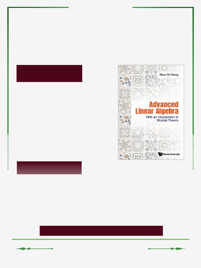 Advanced Linear Algebra With an Introduction to Module Theory 1st ...