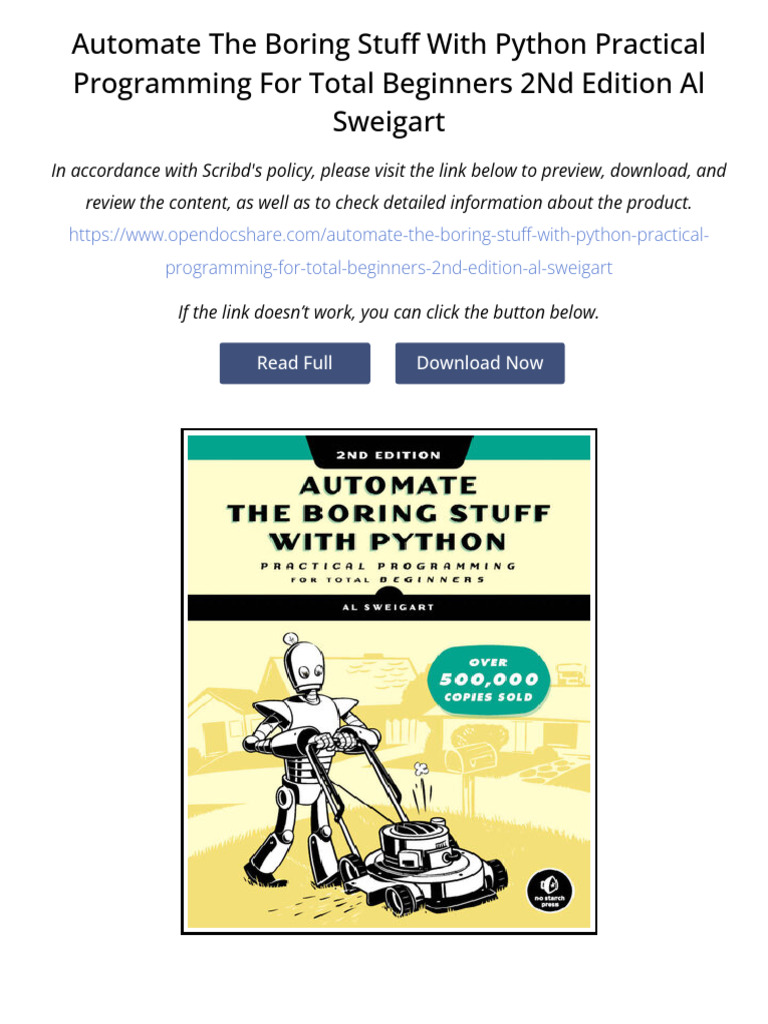 Automate the Boring Stuff with Python Practical Programming for Total Beginners 2nd Edition Al ...