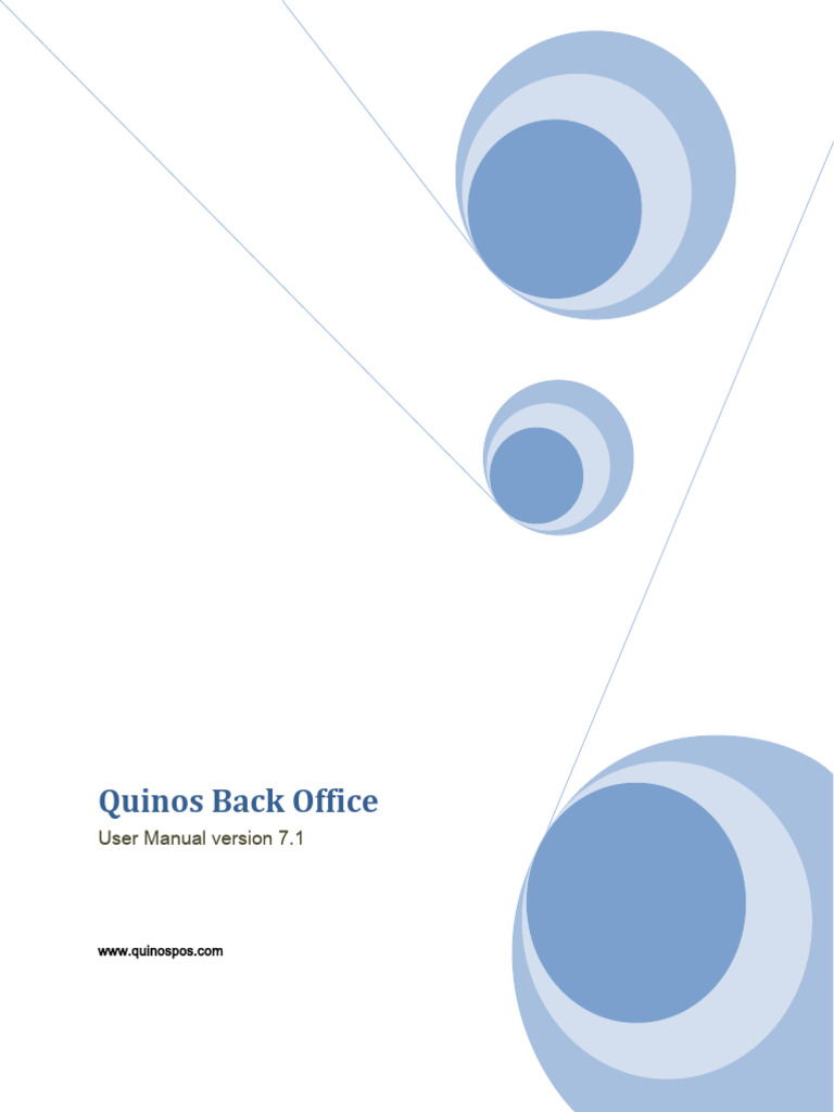 Quinos Back Office User Manual 7.1 | PDF | Point Of Sale | Payments