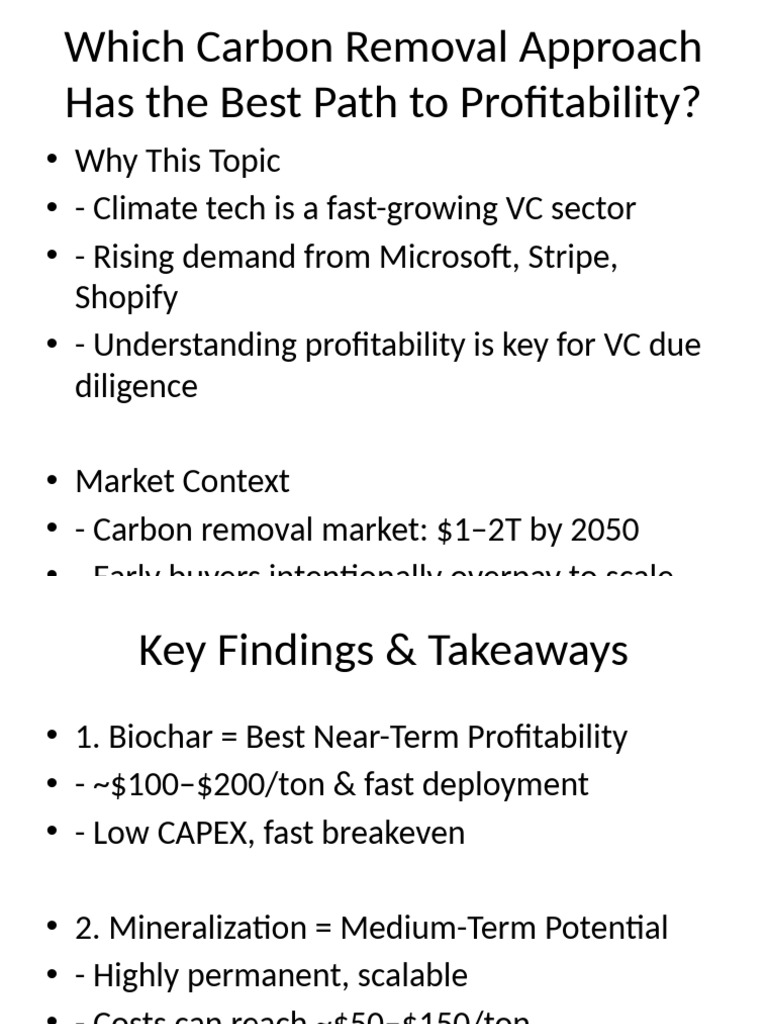 Best Carbon Removal Methods for Profitability | PDF