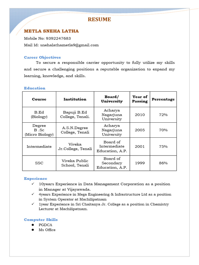 MY RESUME | PDF