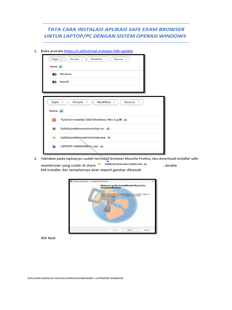 Tutorial Instalasi SEB Windows-Rev 6 | PDF