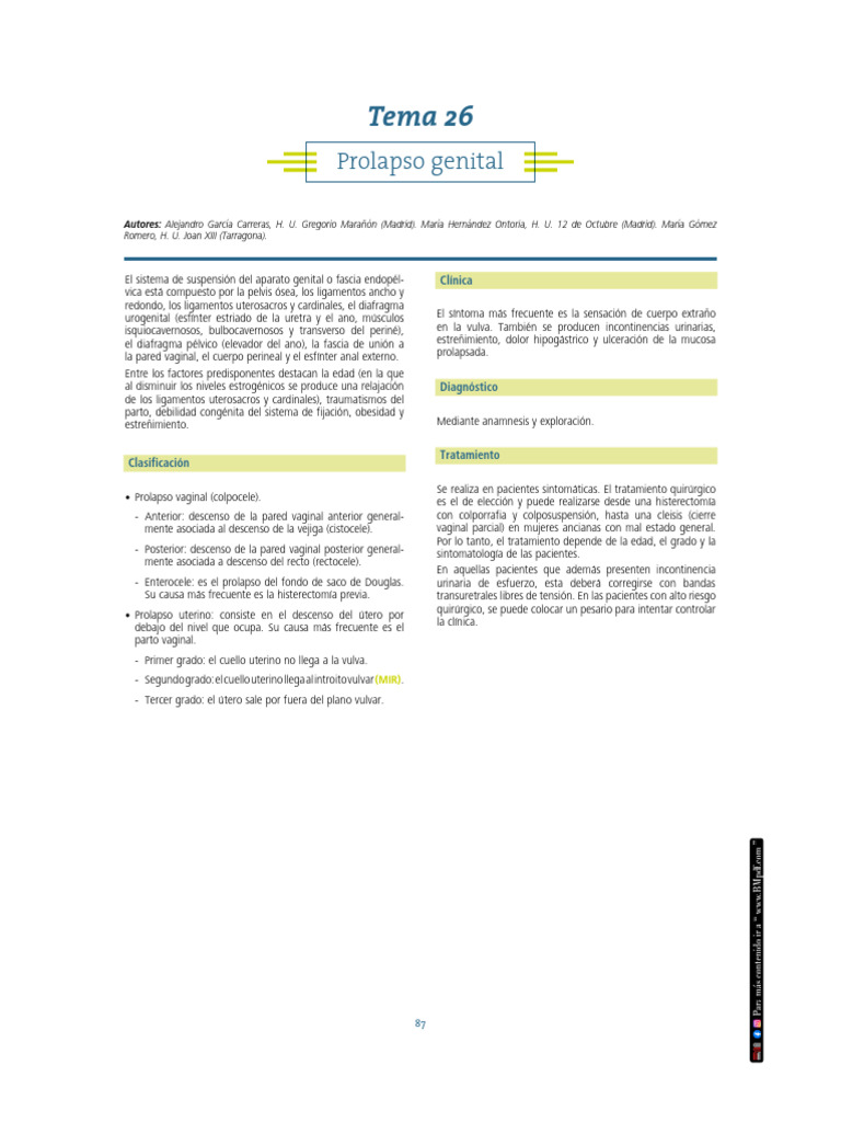 Amir Prolapso | PDF | Vagina | Especialidades Medicas